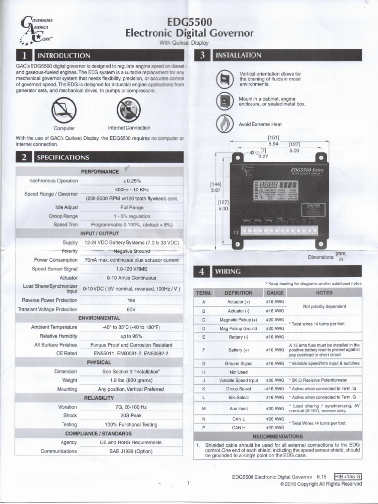 Ficha Tecnica Edg 5500 | PDF