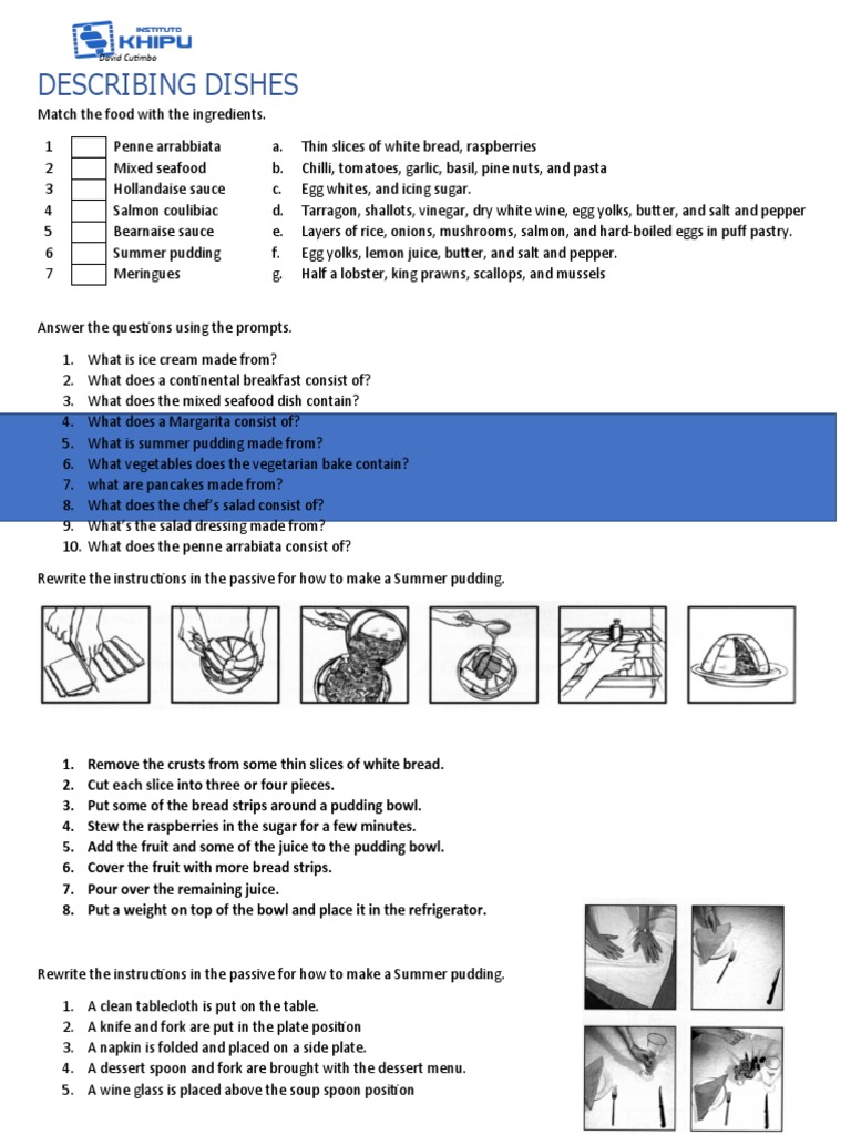 Rec 04 Describing Dishes | PDF | Taste | Desserts