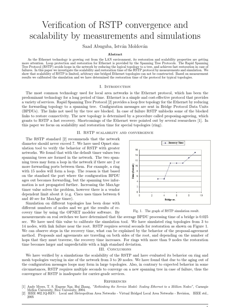 RSTP Convergence and Scalability Analysis | PDF | Network Topology | Ethernet