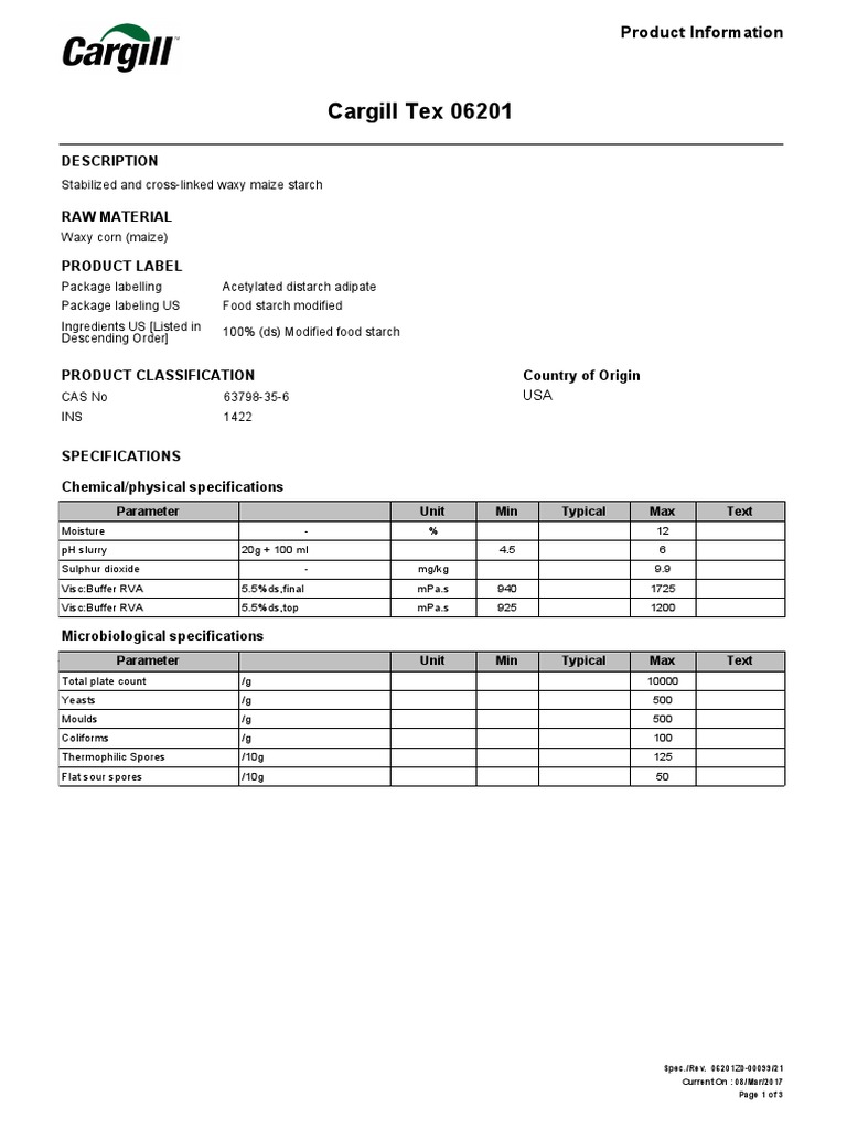 Cargill Tex | PDF | Nutrition Facts Label | Food And Drink