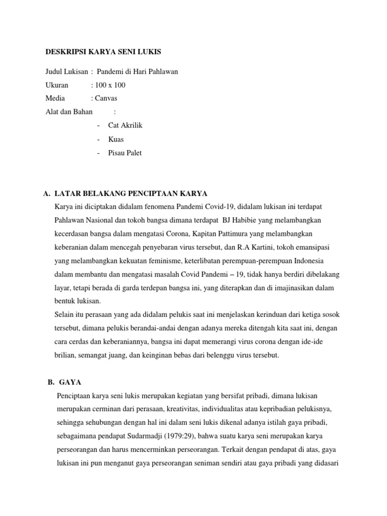 Deskripsi Lukisan | PDF