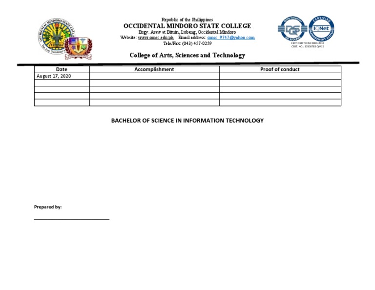 College of Arts, Sciences and Technology: Occidental Mindoro State ...