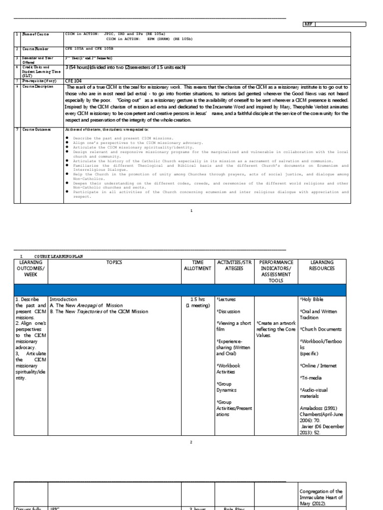 CFE 105 - Syllabus | Download Free PDF | Interfaith Dialogue | Catholic ...