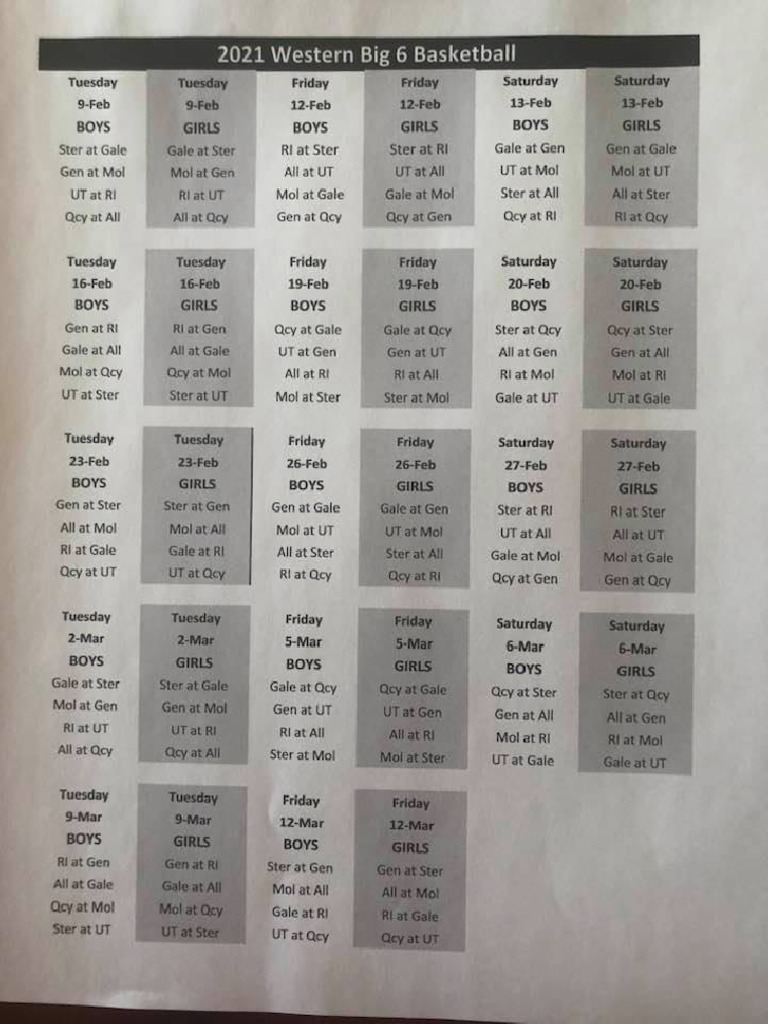 2021 WB6 Schedule | PDF