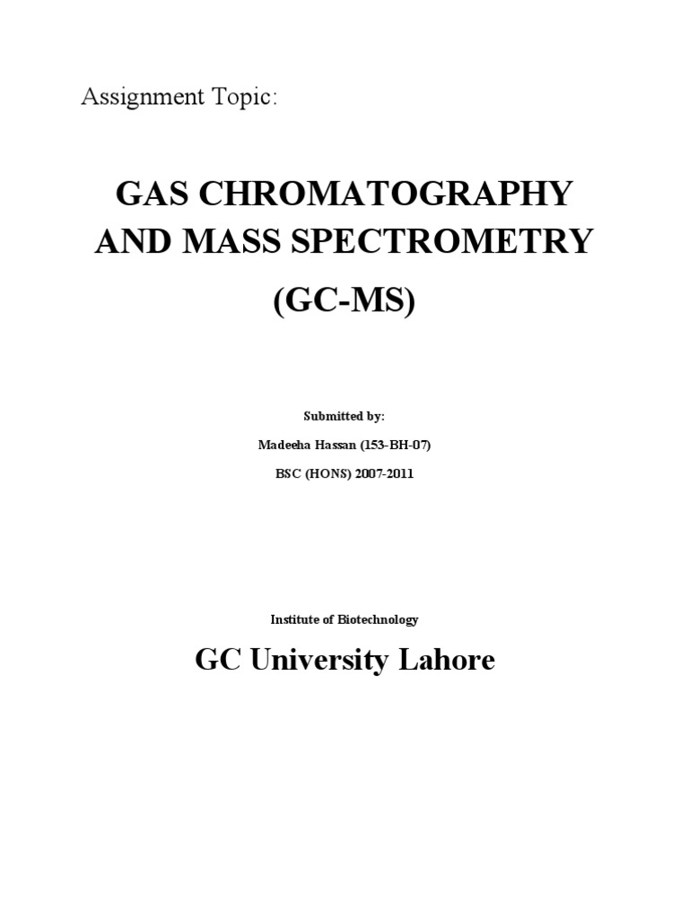 Overview of GC-MS Techniques | PDF | Gas Chromatography–Mass ...