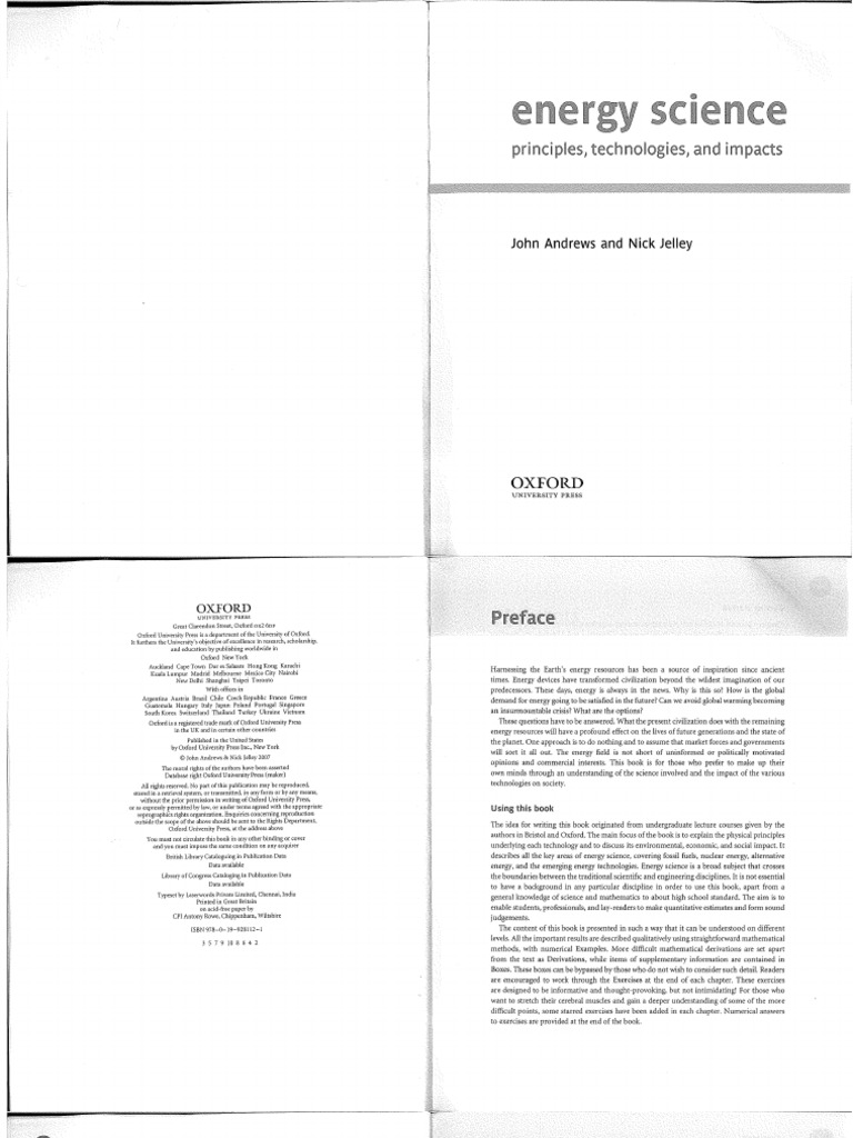 Energy Science Principles, Technologies, and Impacts by John Andrews ...