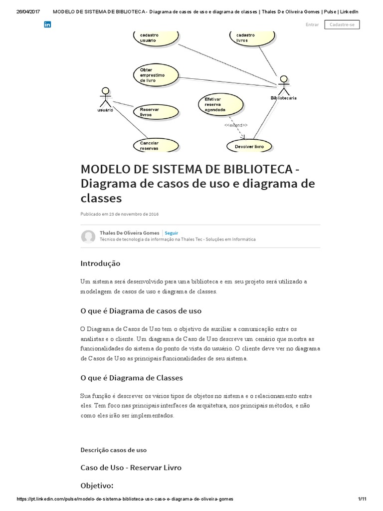 Gestão Biblioteca | PDF | Diagrama de caso de uso | Bibliotecário