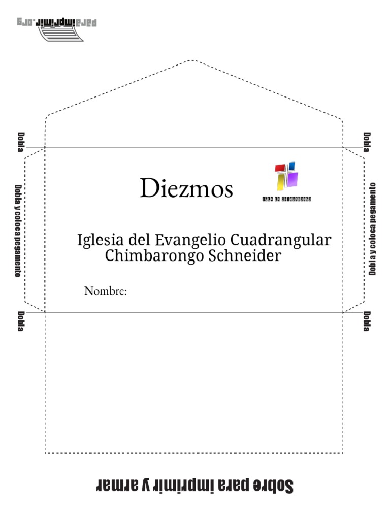 Sobres Imprimibles para Diezmos | PDF