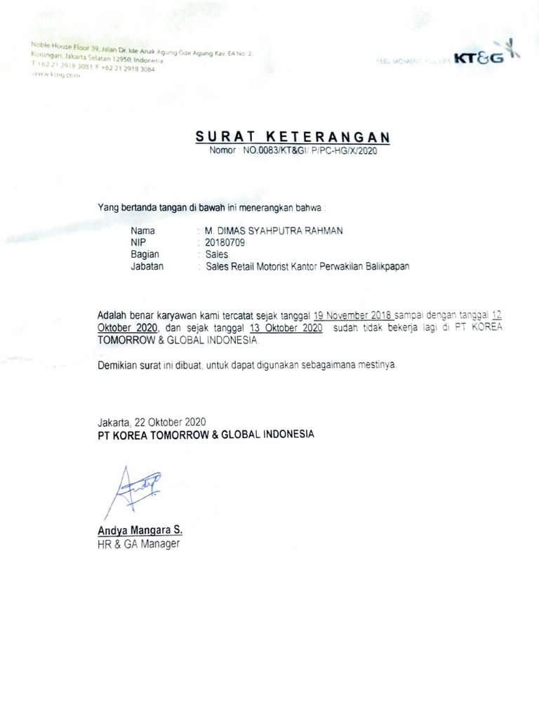 Scan Surat Pengalaman Kerja | PDF