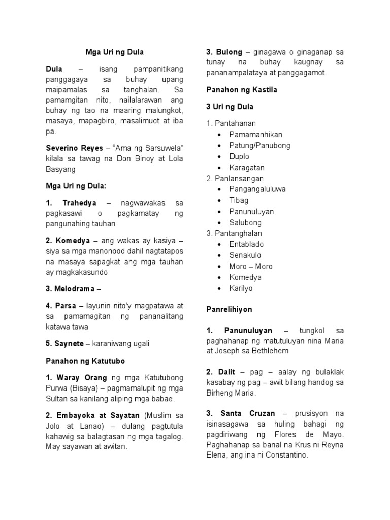 Mga Dula | PDF