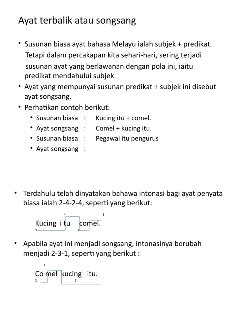 Sintaksis - Ayat Terbalik Atau Songsang | PDF