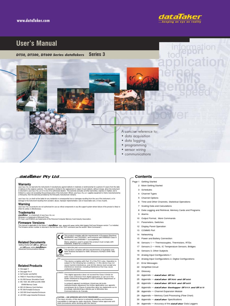 Datataker | PDF | Analog To Digital Converter | Signal (Electrical ...