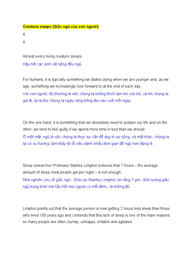 Creature Sleep | PDF