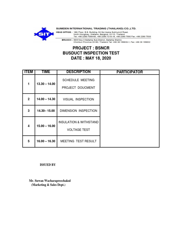 Procedure Routine Test Busduct | PDF