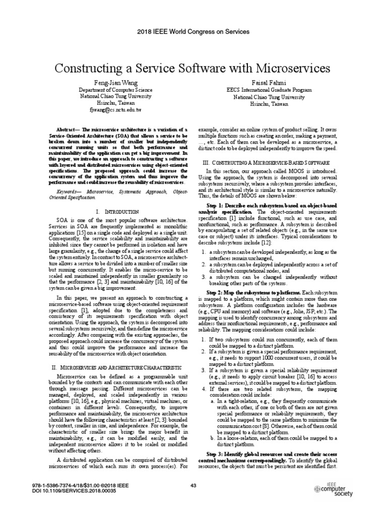 Constructing A Service Software With Microservices | PDF | Service Oriented Architecture ...