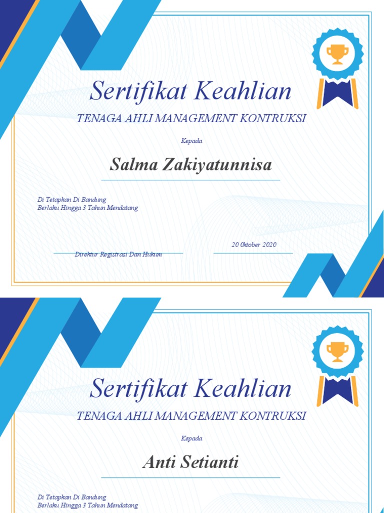 Sertifikat Tenaga Ahli | PDF