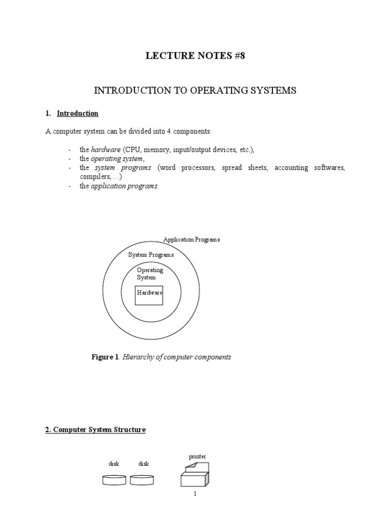 Introduction To Operating Systems: Lecture Notes #8 | PDF | Operating ...