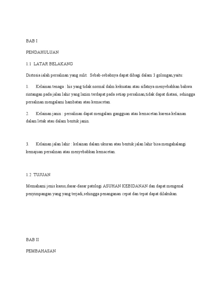 Distosia Kelainan His | PDF