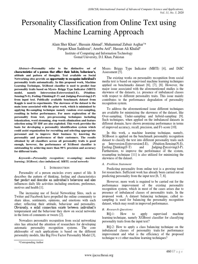 Personality Classification From Online Text | PDF | Machine Learning ...