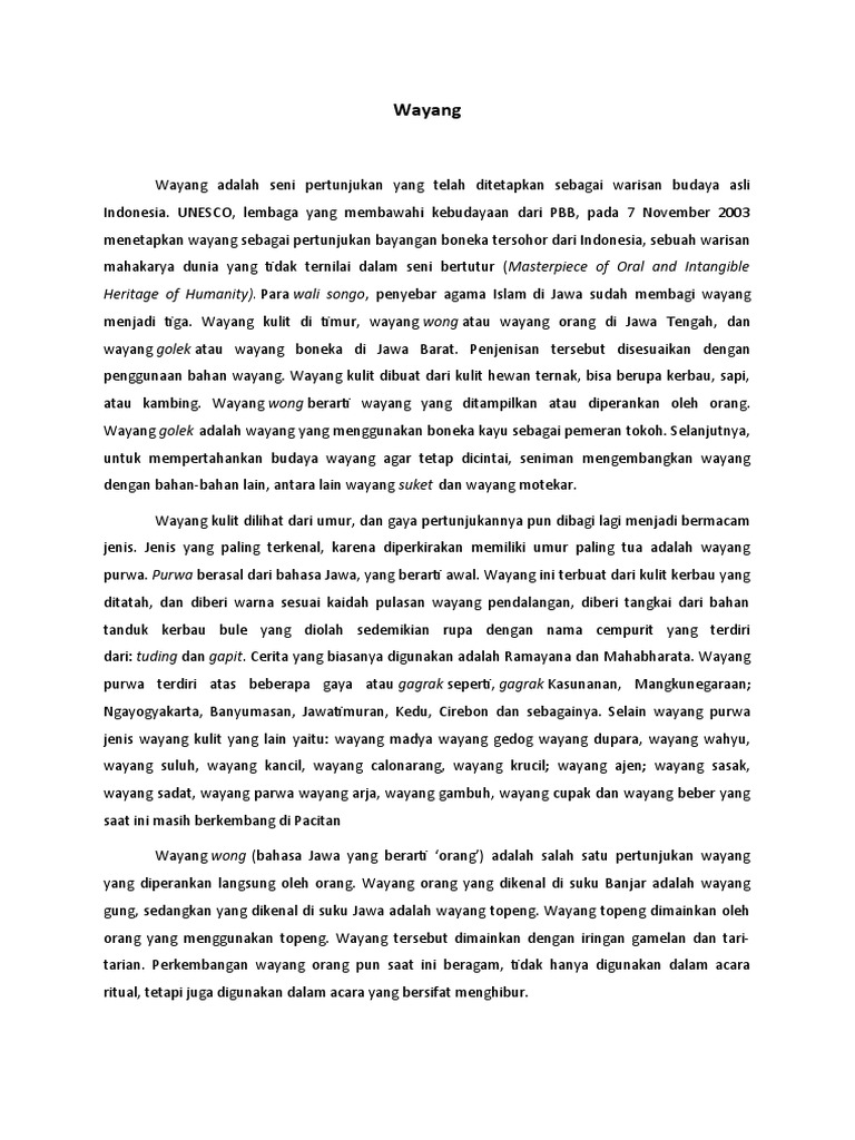 Teks Wayang | PDF | Fiksi Umum