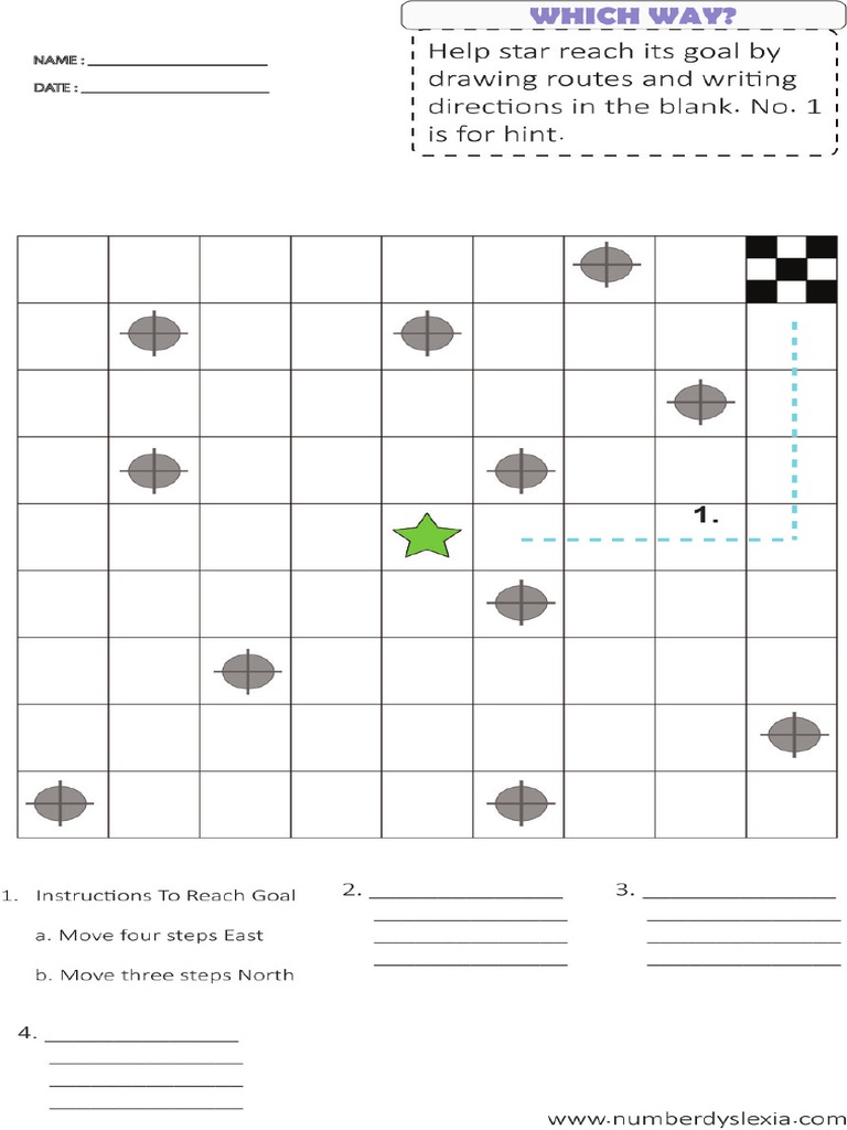 Dyscalculia Worksheet Directional Difficulty | PDF