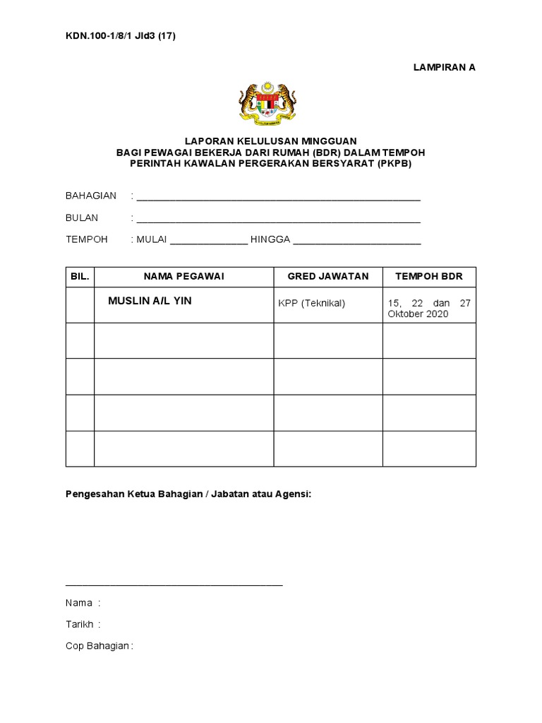 Format Laporan BDR | PDF