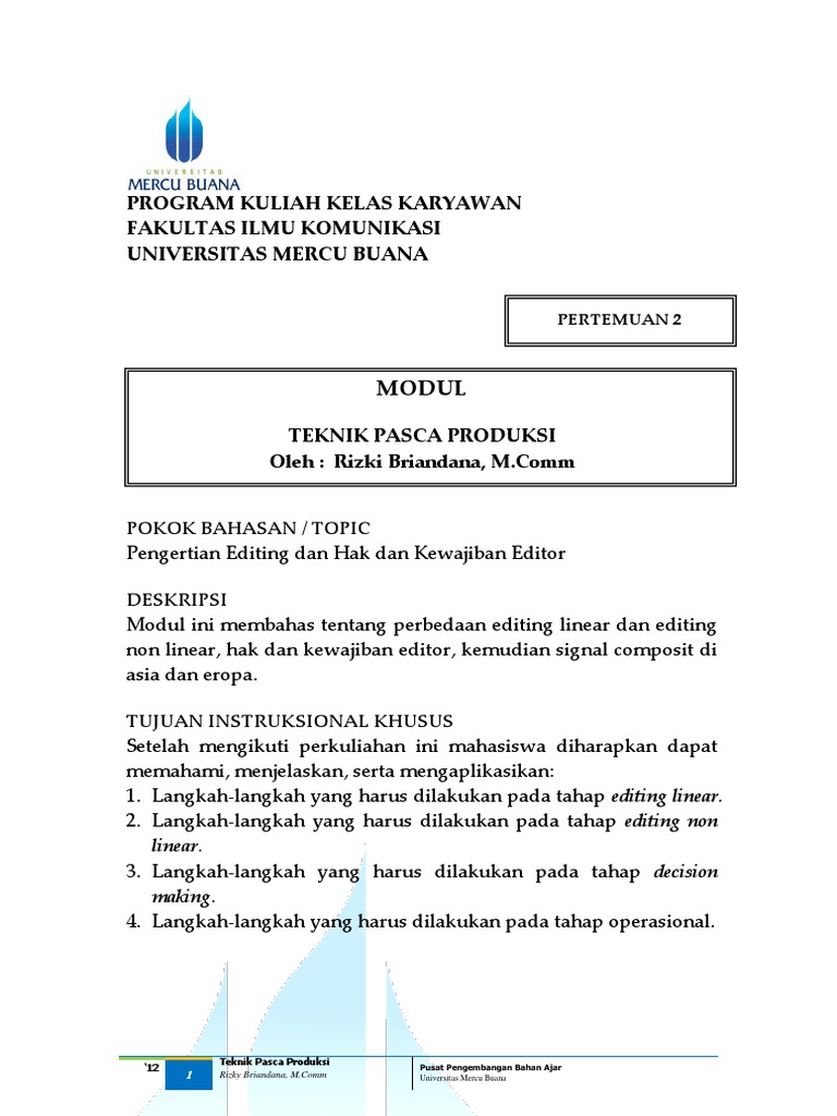 Teknik Editing - Modul | PDF