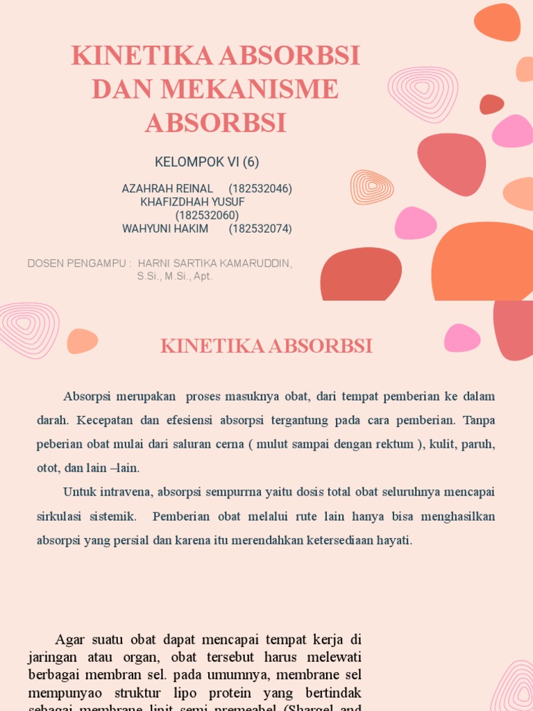 Mekanisme dan Faktor Absorpsi Obat | PDF