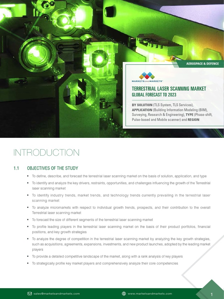 Brochure - Terrestrial Laser Scanning Market - Global Forecast To 2023 ...