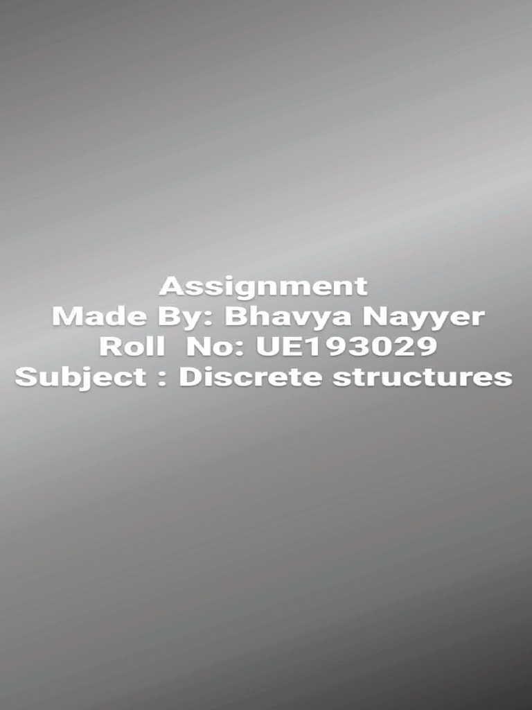 Maths Subject Discrete Structures | PDF