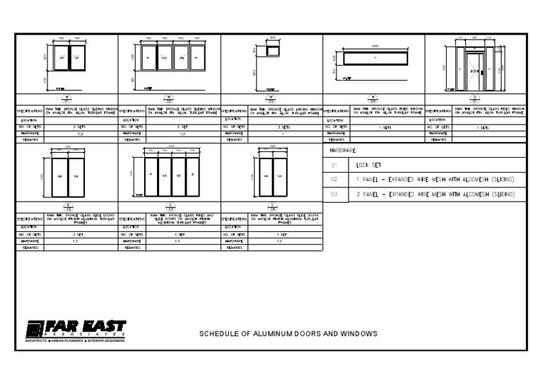 Schedule of Aluminum Doors and Windows: A S S O C I A T E S | PDF