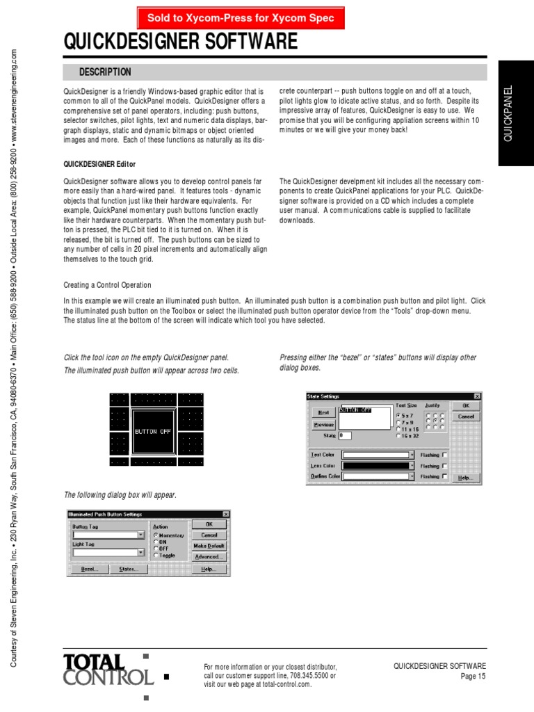 Quickdesigner Software: Description | Download Free PDF | Button ...