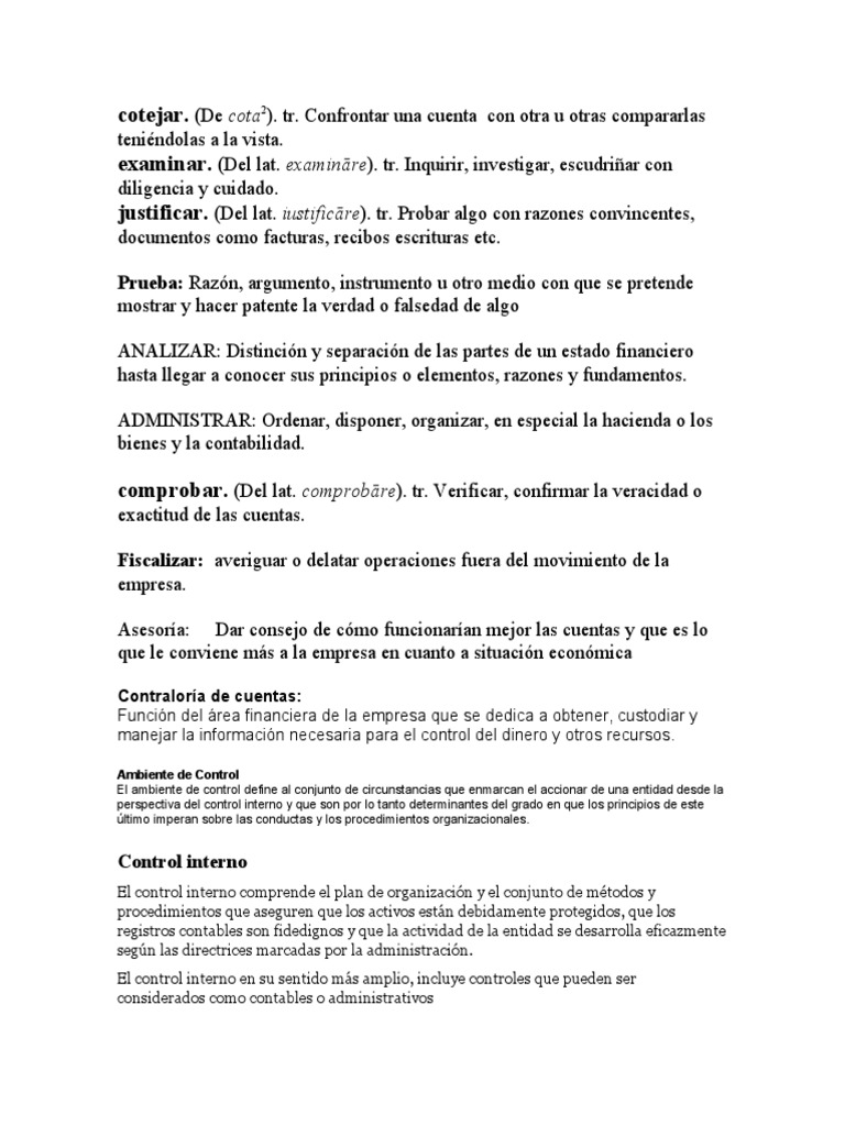 Terminos de Auditoria | PDF | Auditoría | Contabilidad