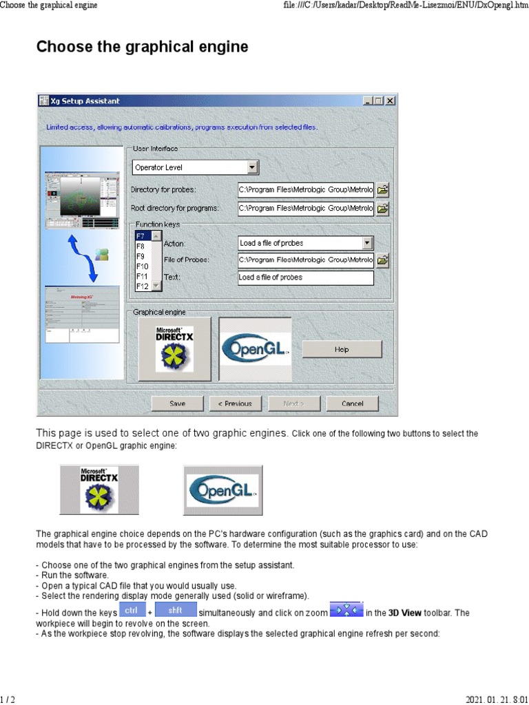Choose The Graphical Engine: This Page Is Used To Select One of Two ...