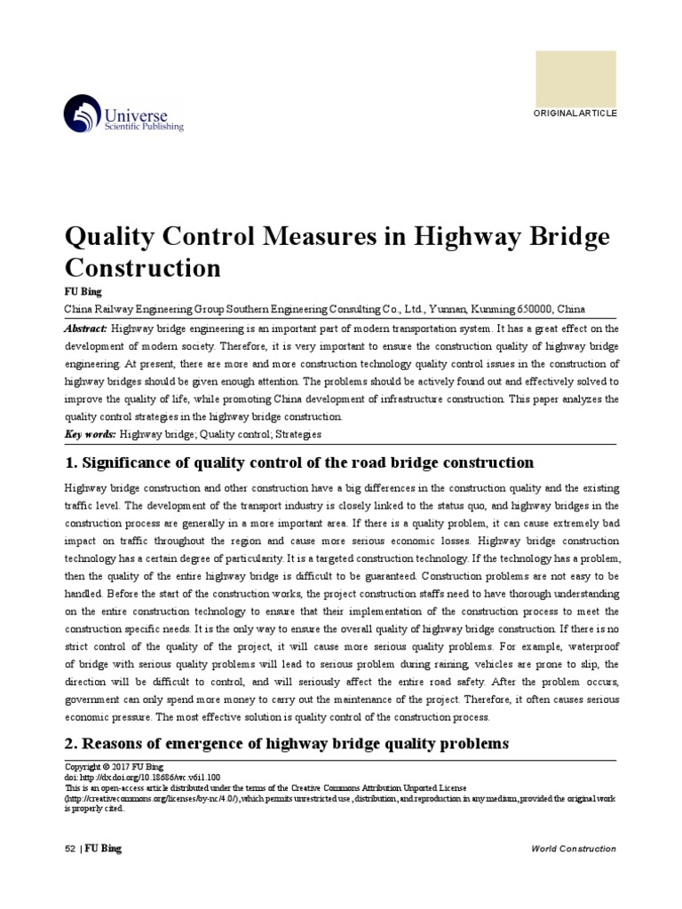 Control Guidelines For Bridge Construction | PDF | Road | Road Surface
