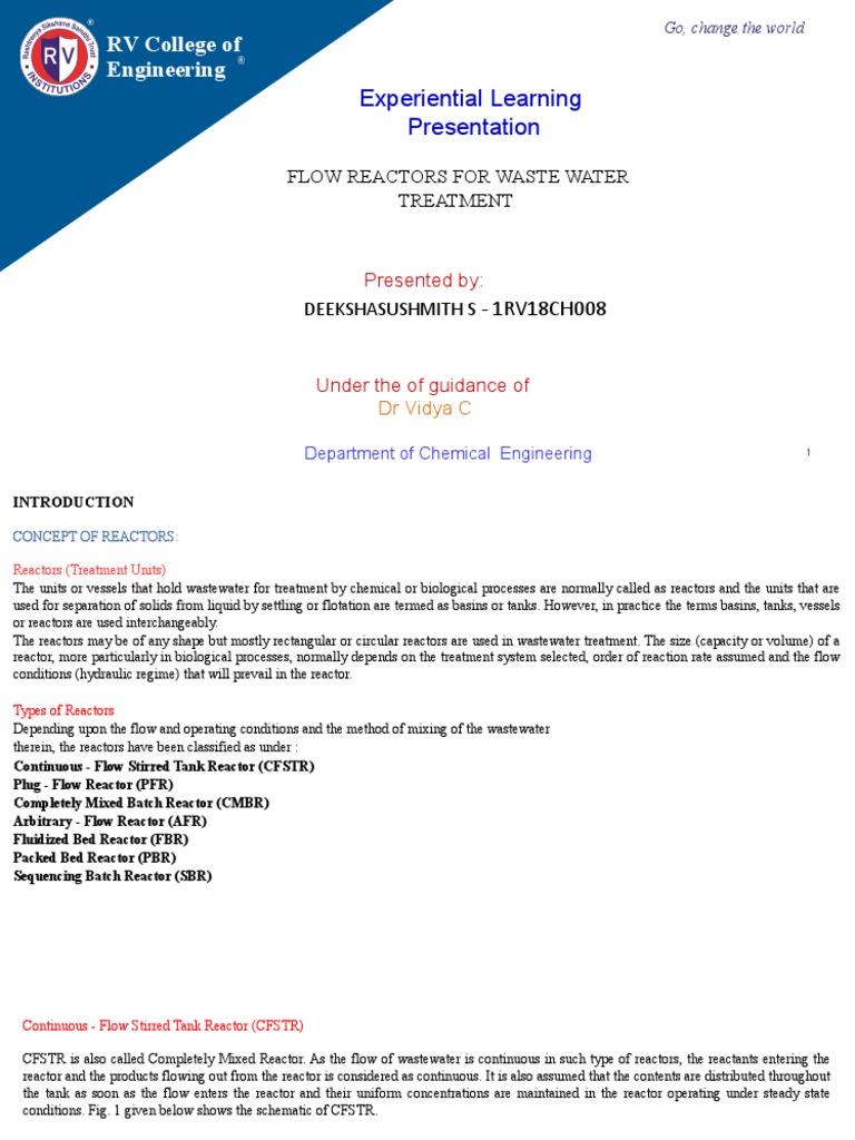 CRE PPT - PPT New | PDF | Chemical Reactor | Sewage Treatment