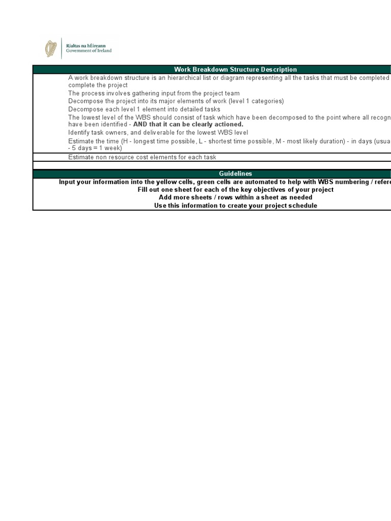 Free Excel Work Breakdown Structure Template | PDF | Systems Science ...