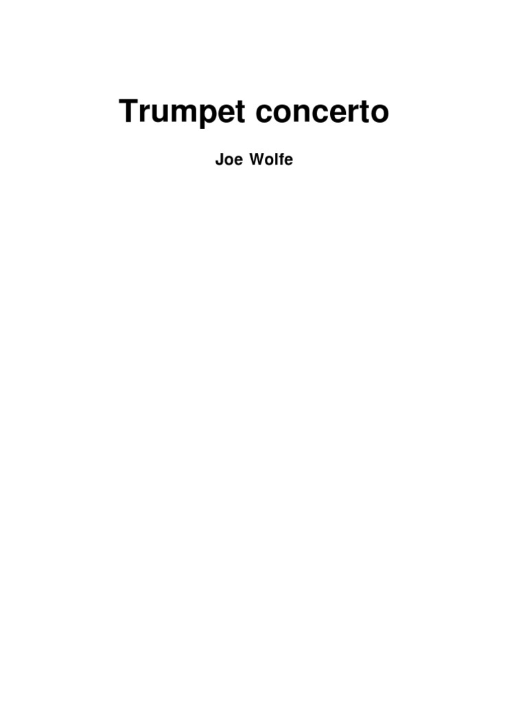 Trumpet Concerto: Joe Wolfe | PDF | Orchestras | Concerto