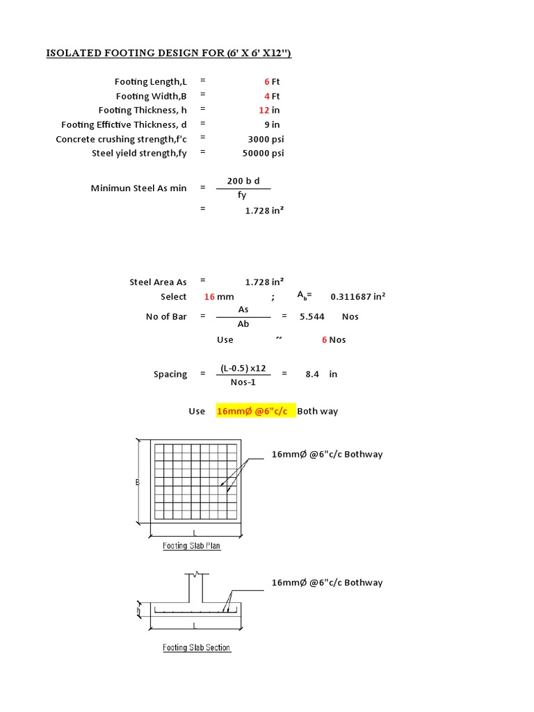 Footing Isolated REBAR | PDF | Reinforced Concrete | Materials