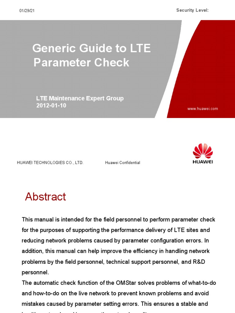 EN LTE Parameter Check Manual 3.0 | PDF | Parameter (Computer ...