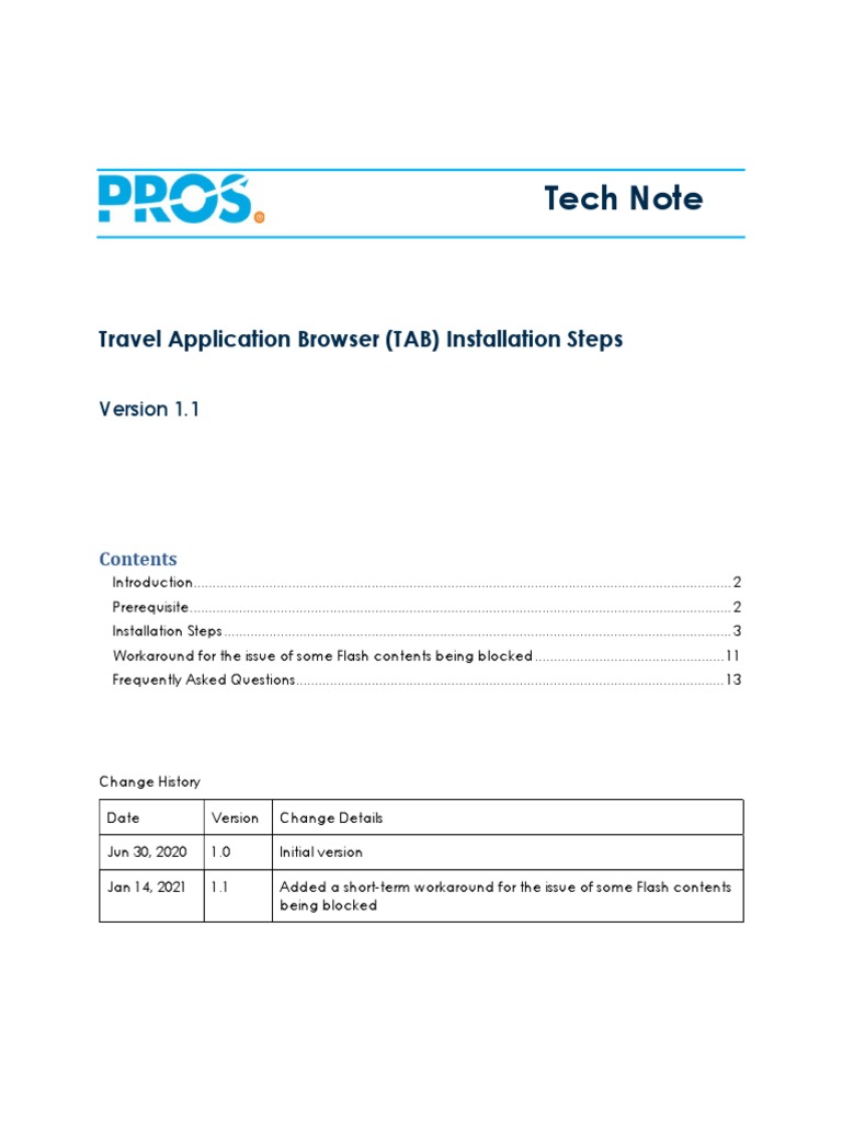 TAB Installation Instruction v1.1 | PDF | Adobe Flash | Information Age