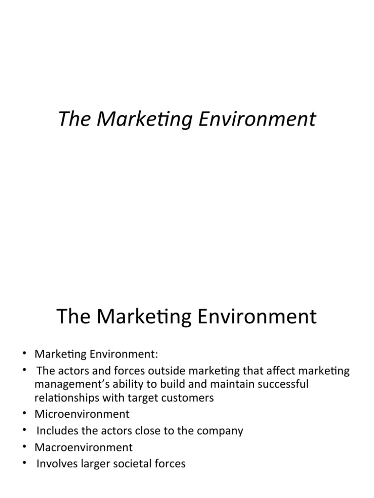 The Marketing Environment - Notes | PDF | Marketing | Business Economics