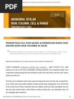 Pengertian Cell Dan Range & Perbedaan Baris Dan Kolom (Row Dan Column ...
