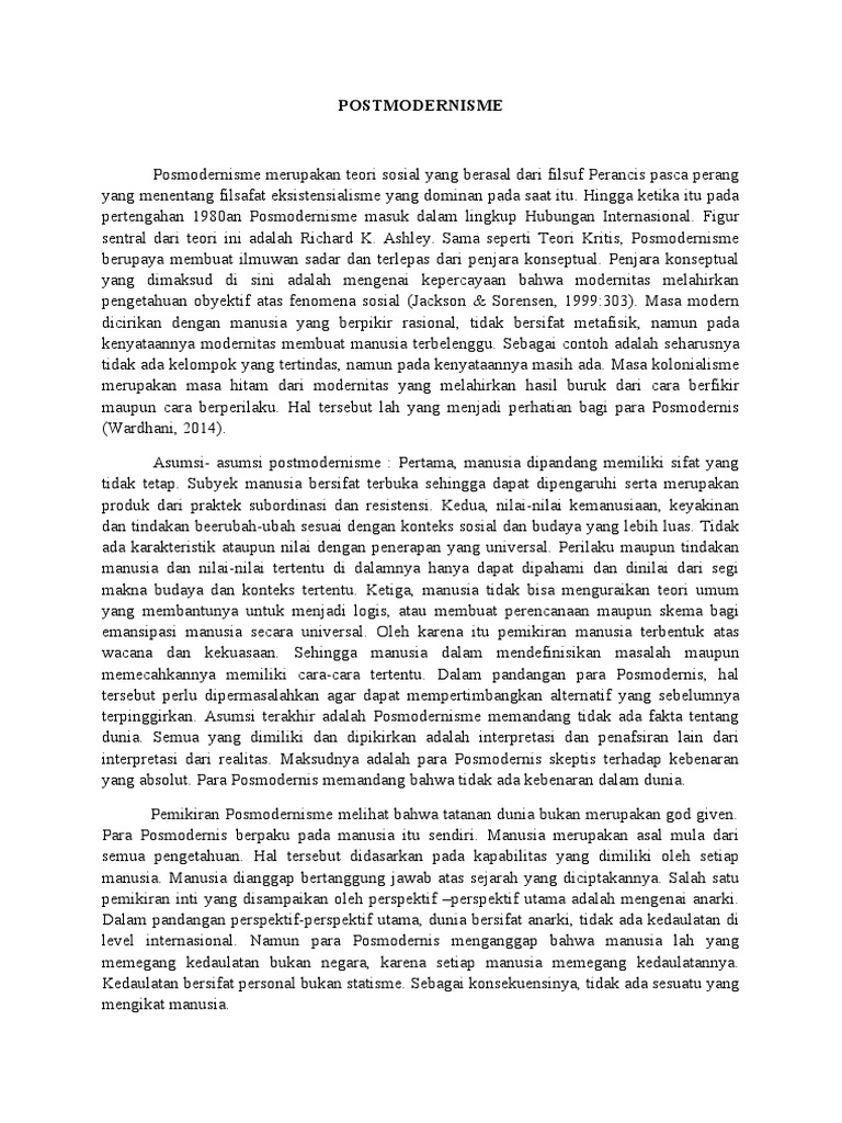 Postmodernisme KLP 4 | PDF