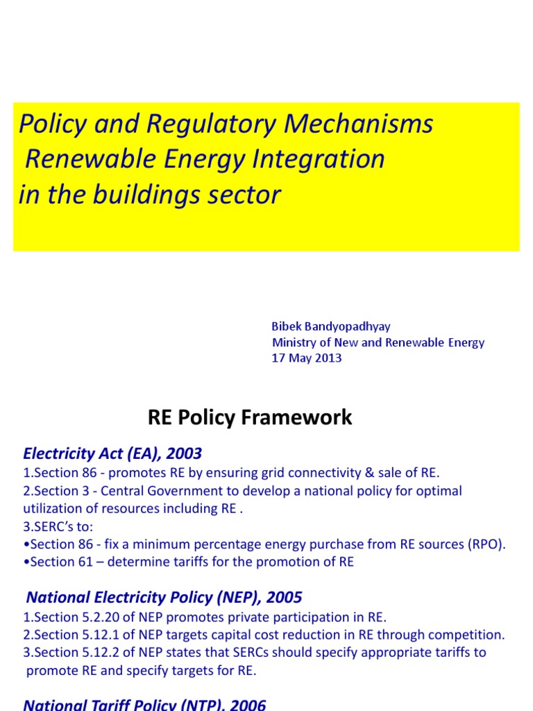 02 Policy Regulatory Mechanisms Renewable Energy Integration in The ...