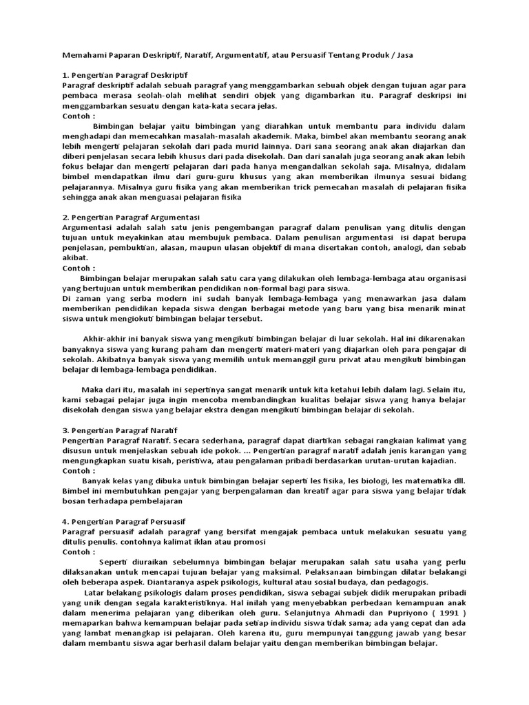 Mempahami Jenis Paparan Teks | PDF