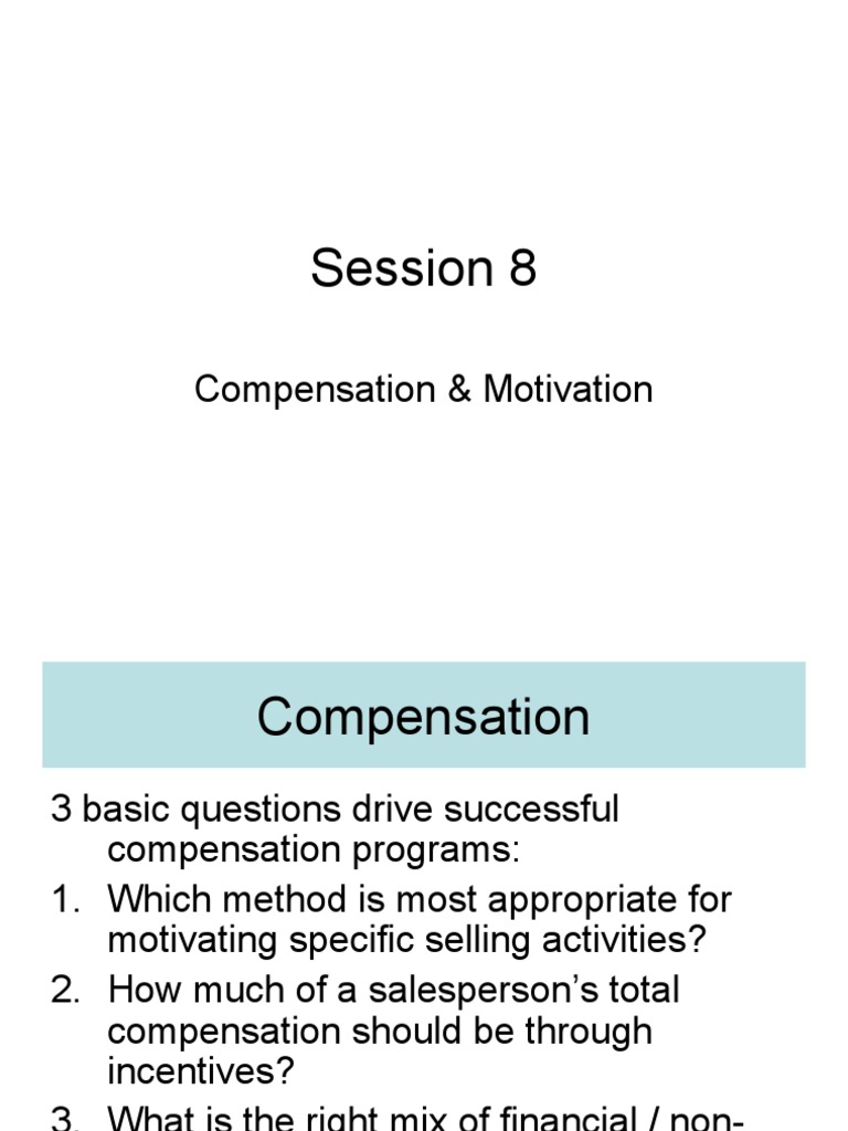 Compensation and Motivation Strategies | PDF | Motivational | Motivation