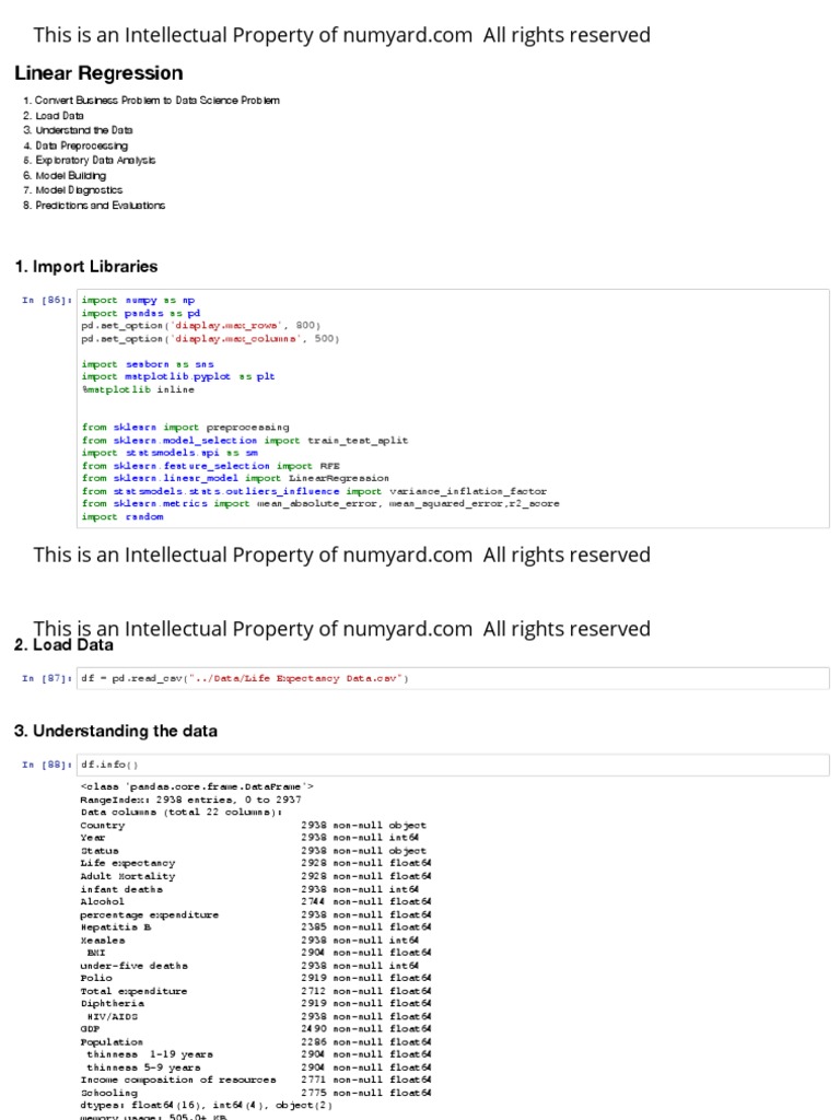 Linear Regression - Notebook - Reference - PDF | PDF | Coefficient Of Determination | Ordinary ...