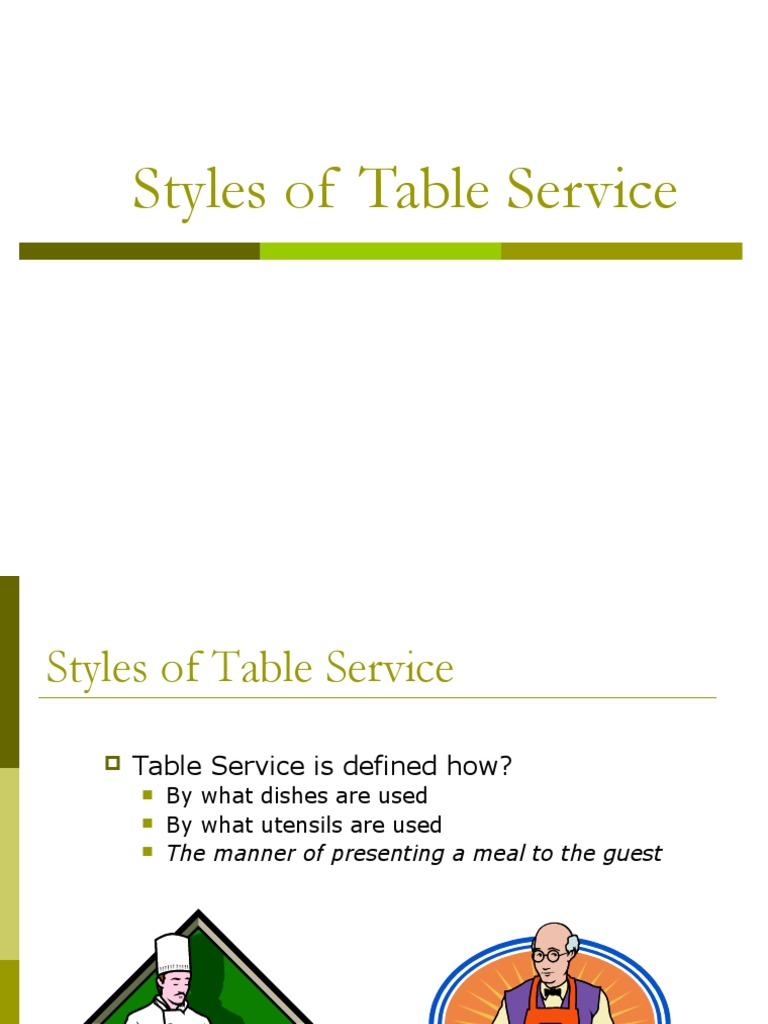 Types of Table Service Explained | PDF | Restaurants | Menu