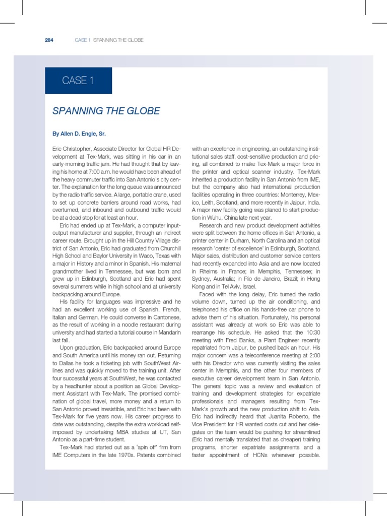 Case Study SPANNING THE GLOBE | PDF | Business